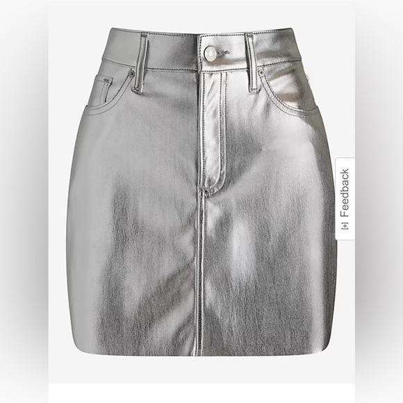 Express | Skirts | Nwt Metallic Silver Skirt | Poshmark